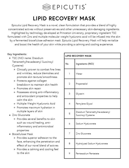 Epicutis Lipid Recovery Mask – Rachel Moayer Skin